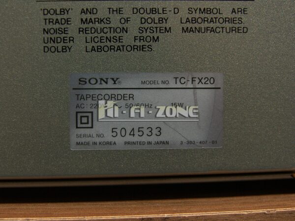 Sony tc-fx20 | Hi-Fi-Zone - Аудио Техника